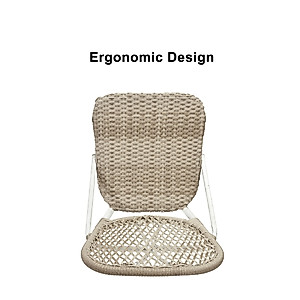 PURPLE LEAF French Bar Stools Set of 2 Patio Rattan Aluminum Bar Height Bamboo Pattern Finish Barstools with Back for Pool Garden Kitchen Island Outdoor Bar Chairs, Light Beige