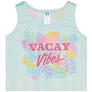 The Children's Place Girls' Sleeveless Tank Top and Shorts 2 Piece Pajama Set, Vacay Vibes