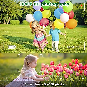 Kids Digital Camera Toddler Camera HD 1080P Video Camera for Kids Age 3-12 Kids Selfie Camera with Flip-Up Monitor Mini Kids Camera with 32GB SD Card Christmas Birthday Gift for Kids Green
