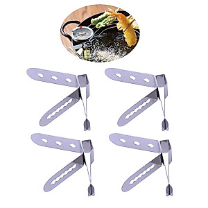BESTONZON 4pcs Food Grade Stainless Steel Thermometer Holder/Probe Clip Holder,Works for Ambient Temperature Readings(4.5 x 4.5 x 1 cm/1.7" x 1.7" x 0.39")