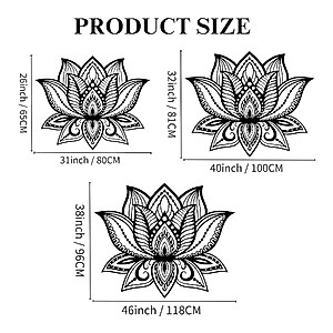 Fayholy Lotus Flower Mandala Metal Wall Art, Metal Wall Decor, Mandala Metal Wall Art, Living Room Wall Decor, Metal Lotus Flower Wall Art, Yoga Gifts (Silver, 31''x26'' | 80x65cm)
