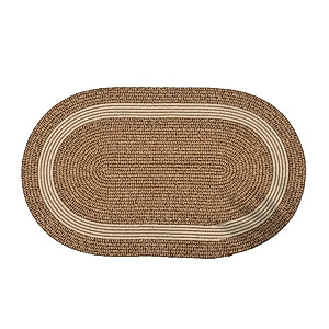 Tly Home-Beige Striped-Jute Door mat Rug -Jute Mats 19.6 x 31.50 Inches -Naturel Mats-Patterned Door Front-Bath Mat-Rug Mats Natural-Balcony mats-Gift- Houseware-Home Decore-Natural Welcome Doormat