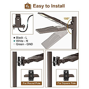 LED Parking Lot Light 320W 44800LM LED Shoebox Light Adjustable Arm Mount 5000K LED Pole Lights Outdoor, IP65 Commercial Area Street Lighting with Photocell for Parking Lot Roadway, UL&DLC