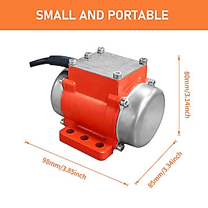 Putec Vibration Motor Mini vibrating Motors Industrial Concrete Vibrator with Switch and US plug Single Phase 110V 20W 3600RPM