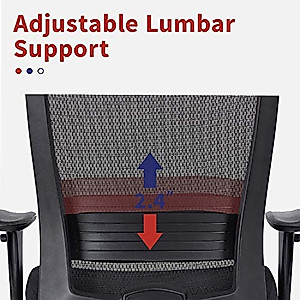 CLATINA Big and Tall Executive Chair Ergonomic with 400lbs High Capacity and Lumbar Support for Home Office Black BIFMA Certification No.5.11 (1)