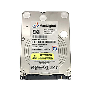 MaxDigital 500GB 5400RPM 16MB Cache SATA 6Gb/s 7mm 2.5in Notebook/Mobile Hard Drive (MD500GLSA1654S) - 2 Year Warranty