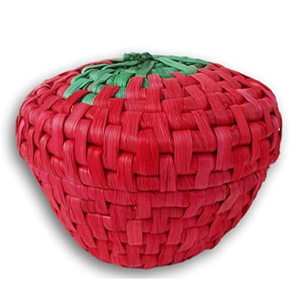 Strawberry Nesting Baskets - Red Soft Woven Berry Baskets with Lids - Set of 2, Red, Medium