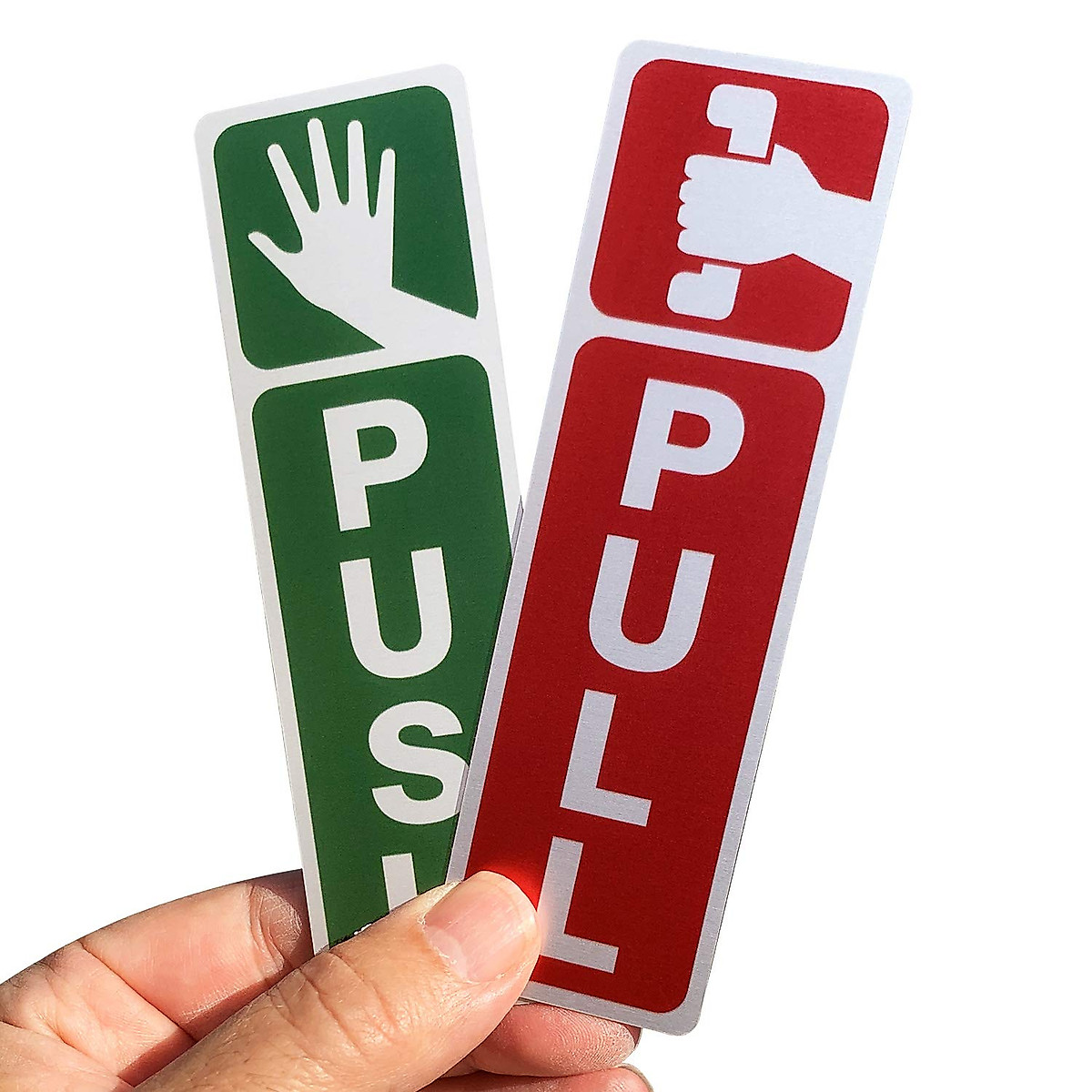 SmartSign "Pull/Push" Kit of 2 Anodized Signs | 1.5" x 5" Aluminum