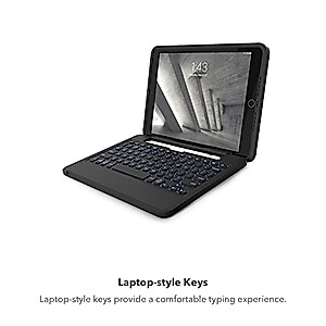 ZAGG Rugged Book Detachable Case and Magnetic-Hinged Keyboard for iPad Air 11" (M2) iPad 10.9" (air 4th gen) 11 inch (1st & 2nd Gen), Multi-Device Bluetooth Pairing, Backlit Keyboard, Durable, Black