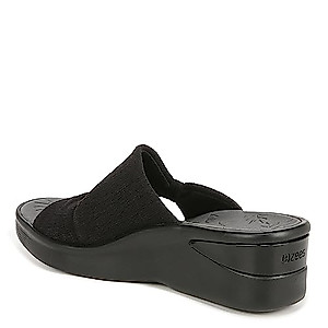 BZees Womens Smile More Slide Sandal, Black, 8.5 US