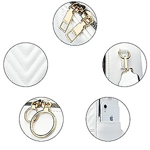 KKXIU Convertible Mini Leather Backpack Purse For Women and Teen Girls Small Quilted Daypack with Colorful Strap (A-white)