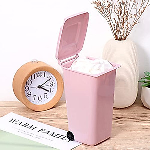 Kisangel 4Pack Mini Trash Can with Lid Set, Desktop Wastebasket Small Garbage Storage Bin for Office Home School