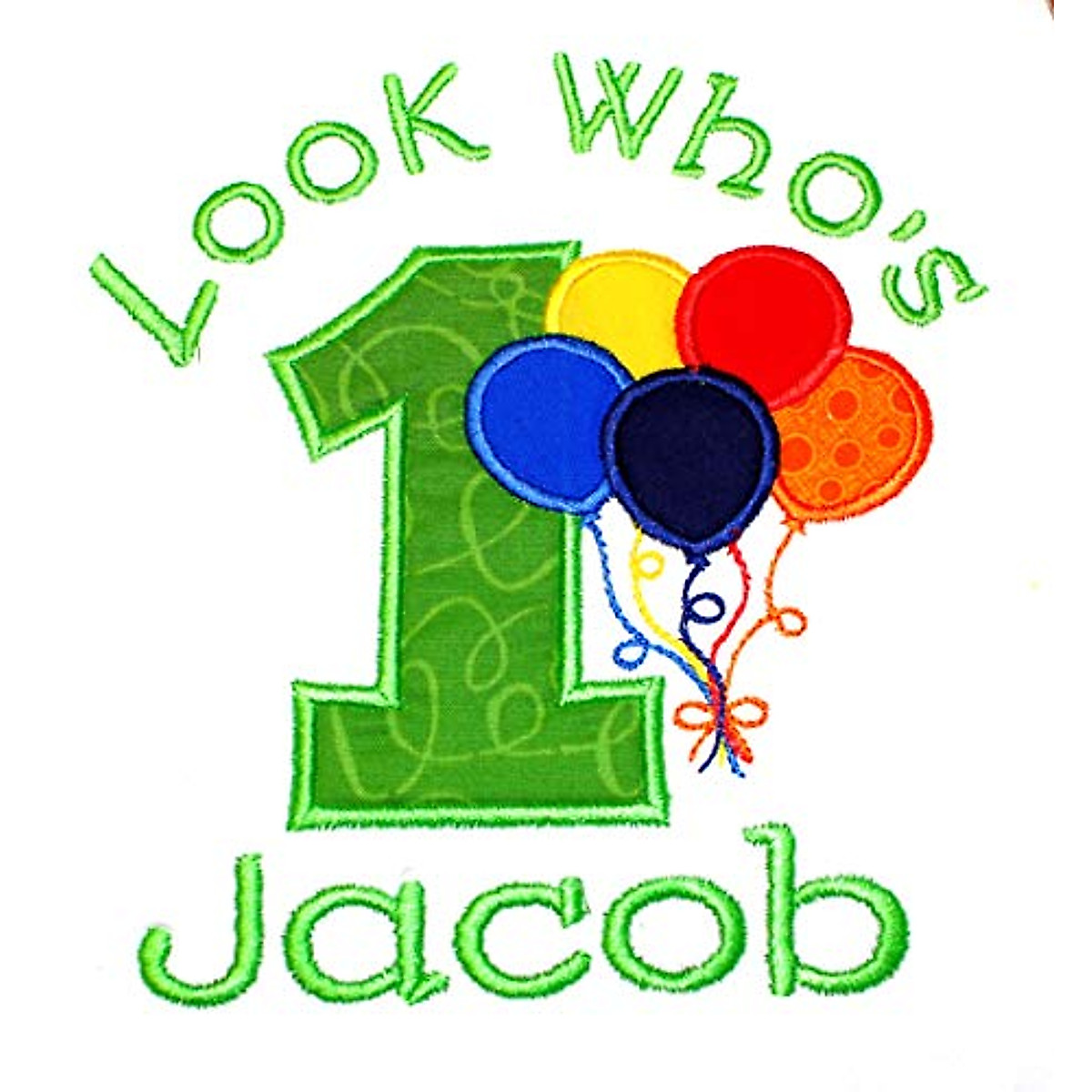 Fantasy Kids Designs First Birthday Boy Outfit Balloons Bodysuit Personalized with Baby Custom Name (Lime Green, 24 Months)