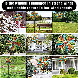 aboxoo 360 Wind Spinner,Extra Large Wind Spinners 22.8in Outdoor Clearance Metal Kinetic Spinners with Strong Wind Resistance,Garden Windmill for Yard and Garden Lawn