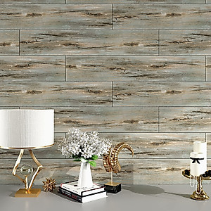 VEELIKE 12-Pack Peel and Stick Flooring Waterproof Driftwood Vinyl Plank Flooring Wood Stick on Tile 6''x36'' Self Adhesive Wood Vinyl Floor Tile Stickers for Bedroom Bathroom Kitchen Basement RV