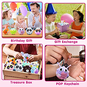 KissFree 18 PACK Animal Pop Balls Party Favors for Kids,3D Pop Balls Its Fidget Toys,Birthday Gifts for Kids,Goodie Bag Stuffers,Pinata Stuffers,Carnival Prizes,Treasure Box Toys,Classroom Prizes