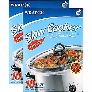20 Slow Cooker Liners, Small Sizes Disposable Cooking Bag, Easy to Clean Plastic Bag,BPA Free fit 1-3 Quarts (2Pack)
