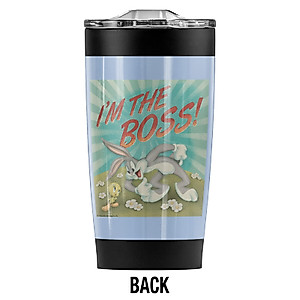 Looney Tunes Bugs Bunny I'm The Boss Stainless Steel Tumbler 20 oz Coffee Travel Mug/Cup, Vacuum Insulated & Double Wall with Leakproof Sliding Lid | Great for Hot Drinks and Cold Beverages