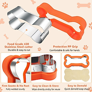 Dog Cookie Cutters Set 3 Piece -3 Different Sizes Of Dog, Bone, and Paw Print Cookie Mold Dog Bone Cutters Stainless Steel Shaped Cutters for Homemade Treats,Cakes and Cookies