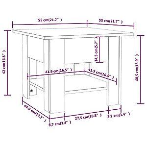 QJBSAVVA Coffee Table High Gloss White 21.7"x21.7"x16.5" Engineered Wood,Floor Standing Table Table for Living Room Cocktail Table Suitable for Meeting Rooms, Reception Rooms, Offices