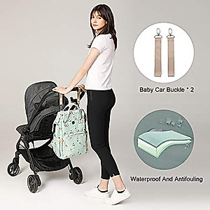 CAMILLEMMA Diaper Backpack for Mom Dad Baby Care, Maternity Nappy Baby Bags for Boys Girls Large Green