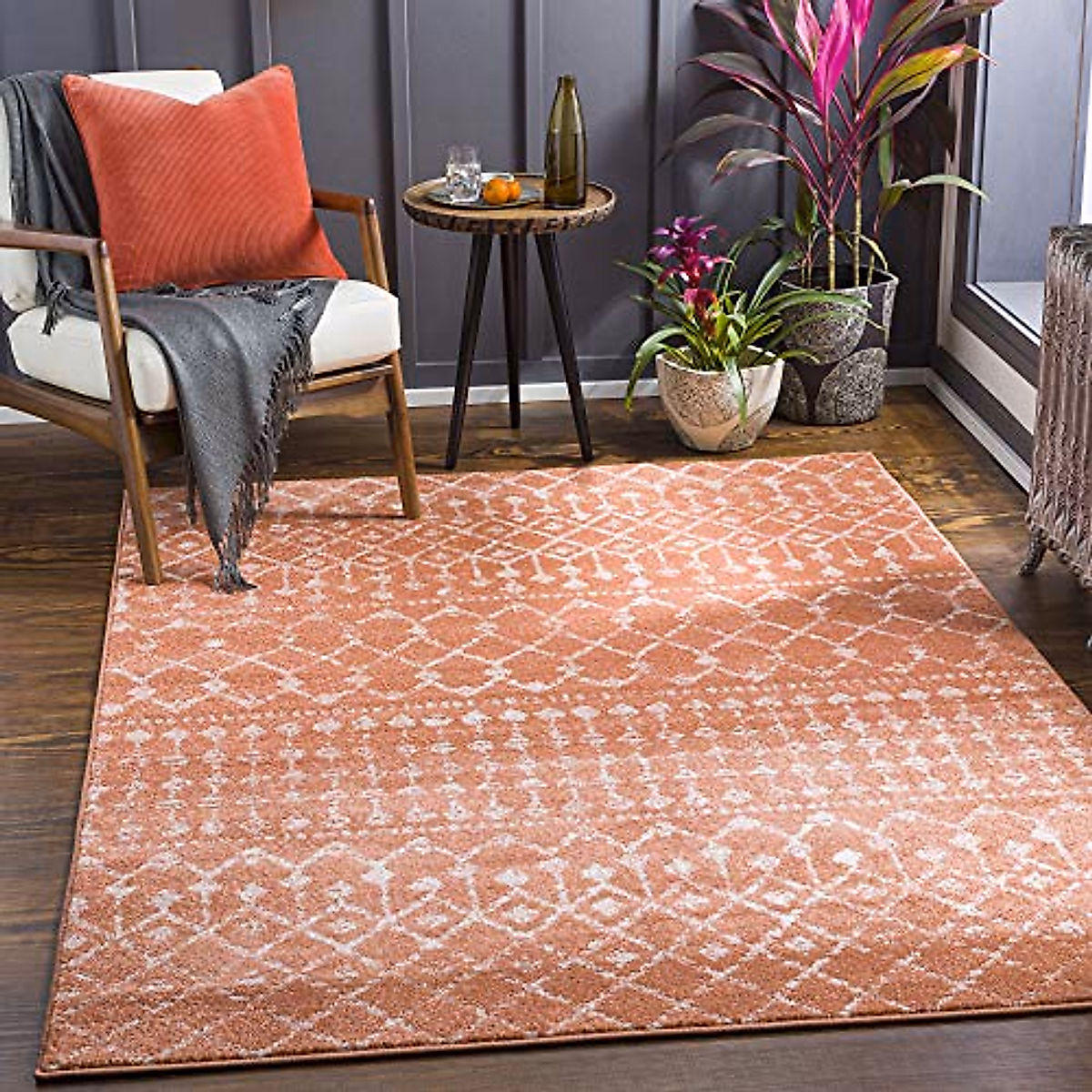 Artistic Weavers Elsie Global Bohemian Area Rug, 5 ft (3 in) x 7 ft (3 in), Burnt Orange