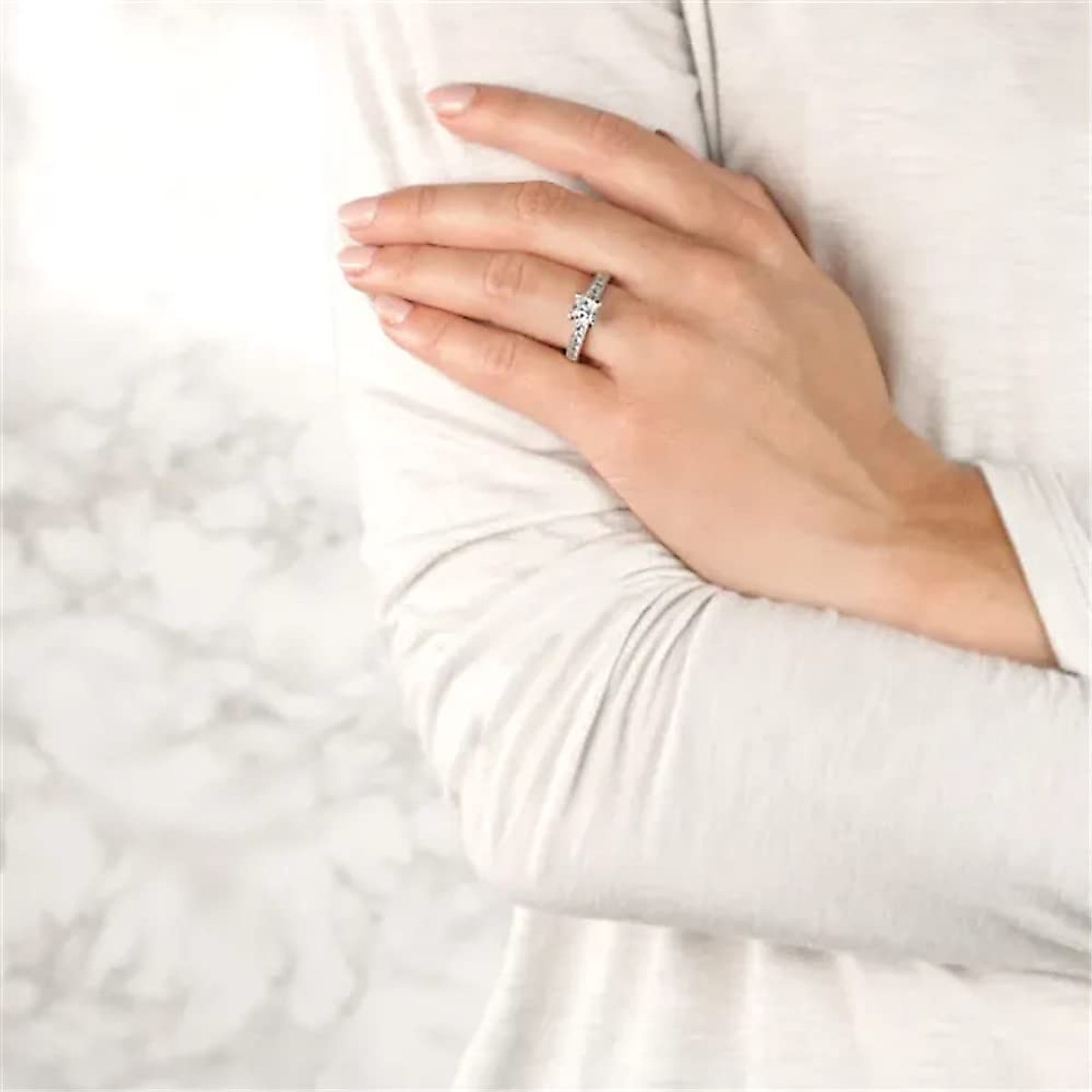 Princess Cut Moissanite engagement rings for women 10K 14k 18K gold ring 8 Style Platinum Plated Silver Princess moissanite rings - 3914