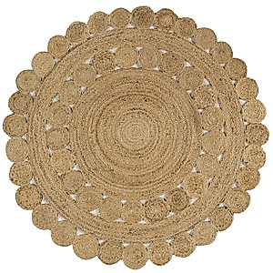 JONATHAN Y RNF104A-5R Bodhi Round Natural Jute hippie Circle Indoor Area-Rug, Natural Fibers, Geometric, Bohemian Easy-Cleaning,Bedroom,Kitchen,Living Room,Non Shedding, Natural, 5' Round