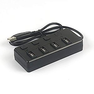 Lysee Data Cables - 4 Port USB 2.0 Hub with Individual Power Switches Controller and LED USB hub Cable