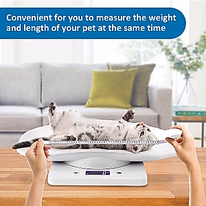 Digital Small Animals Scales for Weighing with Tape Measure, Puppy Whelping Scale Weigh Your Kitten, Rabbit with High Precision, Multifunction Electronic Baby Scales for Small Dogs