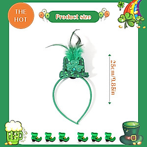 Zoestar St Patrick's Day Headband Green Shamrock Hat Irish Clover Holiday Hair Accessories for Women (Style 4)