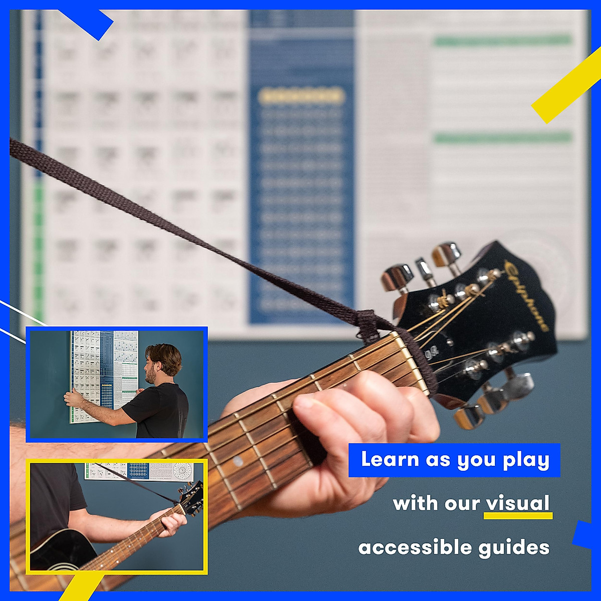 The Really Useful Guitar Poster - Learn & Master Guitar Music Theory with Our Fully Illustrated Poster - Get Creative & Compose Your Own Music - Perfect for Beginners | A1 Size - Folded Version