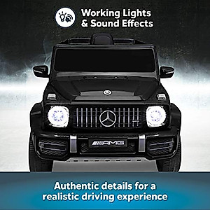 Kid Trax Electric Kids Luxury Mercedes Benz AMG G63 Car Ride-On Toy, 6 Volt Battery, Remote Control, Ages 3-5 Years, Black