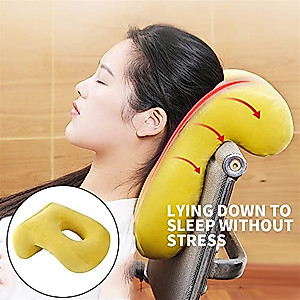 TBMAKE Pillow Travel Neck Supporter Headrest PP Cotton Office Travel Portable with Arm Rest Home Seat Cushion School Airplane Nap Pillow (Color : Purple)