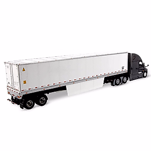 Diecast Masters Freightliner Cascadia SBFA Tandem Truck | 1:50 Scale Model Semi Trucks | 72" Sleeper Cab & 53" Dry Cargo Van | Black Diecast Model 71047