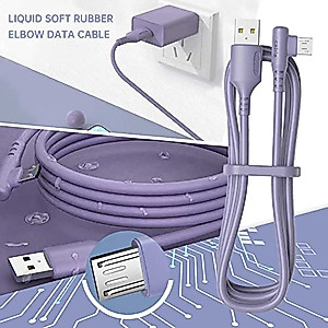 BGNTBUK Charger 10ft USB Cable Right Angle 90° Elbow Liquid Micro USB 3A Fast Charging Cable Lighting Cable