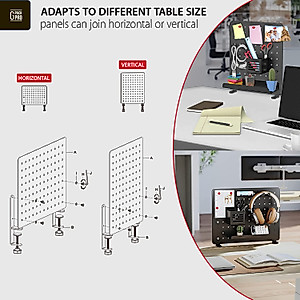 G-PACK PRO Clamp-on Desk Pegboard, Standing Desk Accessories for Office, Gaming Desk Organizer, Privacy Panel for Desk, Work Desk Organizer, 16.5 x 12.5-inch, S1 White