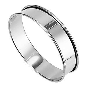 ZEONHEI 8 PCS 4 Inch English Muffin Ring, Stainless Steel Crumpet Rings, Double Rolled Tart Rings for Baking Fluffy Muffins, Eggs, Pancakes, Pastry