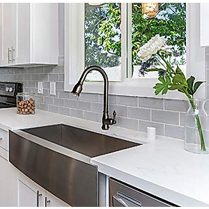 Laguna Brass 1153TB Classic 16" Single Handle Pull-Down Kitchen Faucet, Oil Rubbed Bronze Finish