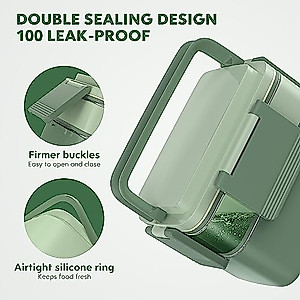 HOMETALL Stainless Steel Bento Box, Stackable Box Adult Lunch 1500ML-6 Compartment for Adults, BPA-Free Containers with Utensil On-the-Go Balanced Eating