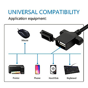 RIIEYOCA 2Pcs USB Female Plug 2pin Bare Wire,USB Power Data Cable with Dust Cap DIY Pigtail Cable for USB Equipment Installed or DIY Replace Repair （30CM）