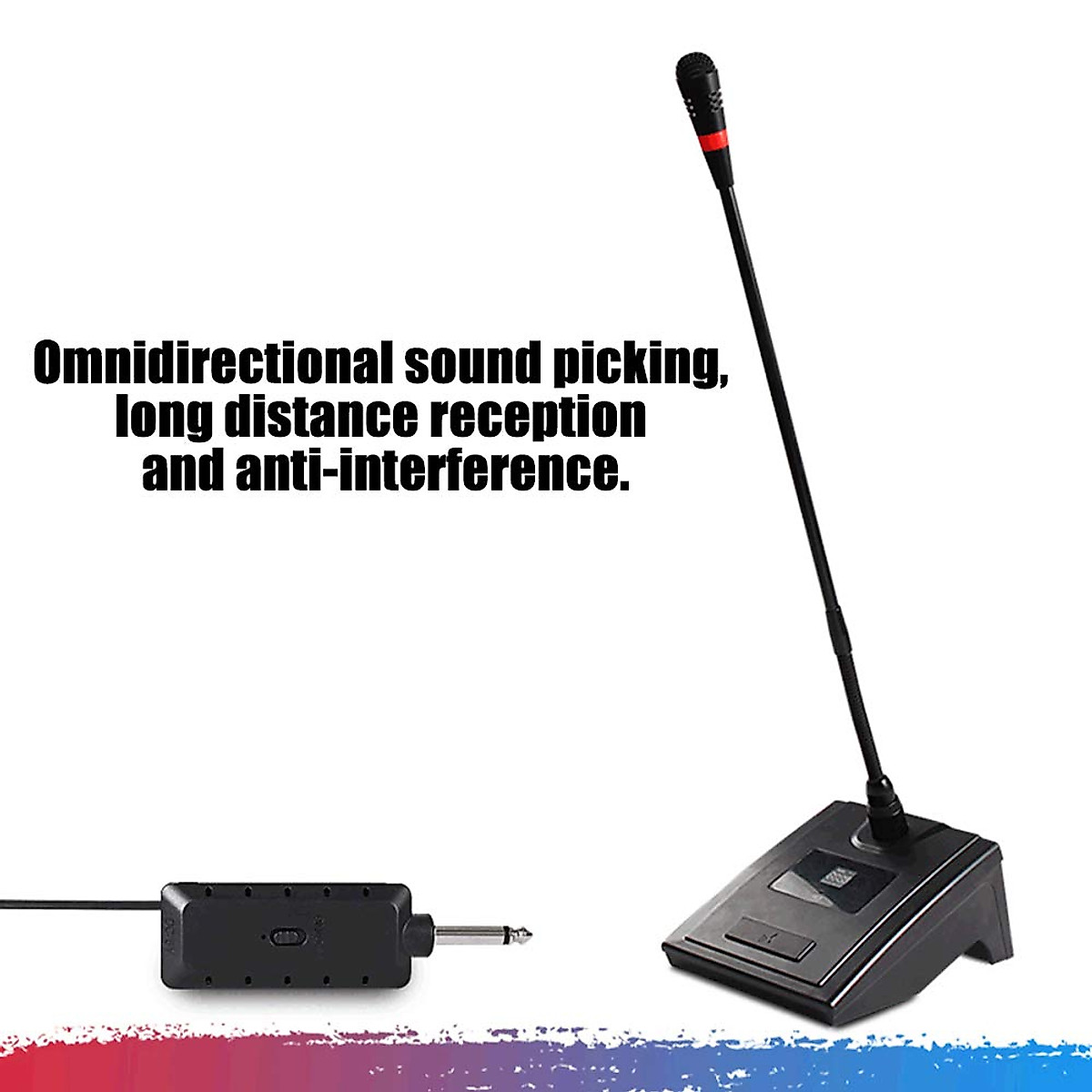 Junluck PC Conference Microphone - Omnidirectional Desktop Mic - USB Multifunction Gooseneck Microphone for Conference, Network Broadcast, Recording, etc - Plug & Play