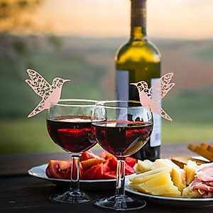 50pcs Place Cards, Little Bird Shape Table Name Cards for Wine Glass, Wedding Name Place Cards for Table Setting Receptions Parties Events Celebrations()