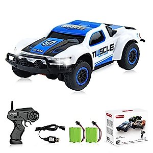 Desdoni Remote Control Car, 2.4Ghz 1/43 Scale Model 4WD 14KM/H Racing Car Toys, RC Car for Kid Boys with Led Lights, Hobby RC Cars Toys Birthday Gifts Boys Girls