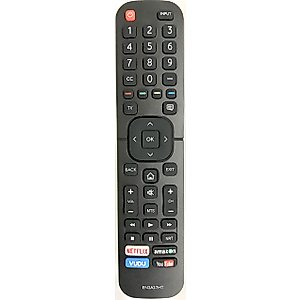 Universal for Hisense-Smart-TV-Remote, EN2A27HT Remote Compatible with All Hisense 4K LED HD UHD Smart TVsl with Netflix, YouTube, VUDU Buttons
