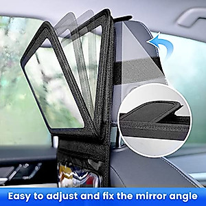 Baby Car Mirror with Touchable Tablet Holder, Adjustable Backseat Mirror for Rear Facing Infant Newborn with Wide and Bright View, Fully Assembled, Stable and Shatterproof for Toddler, Kids