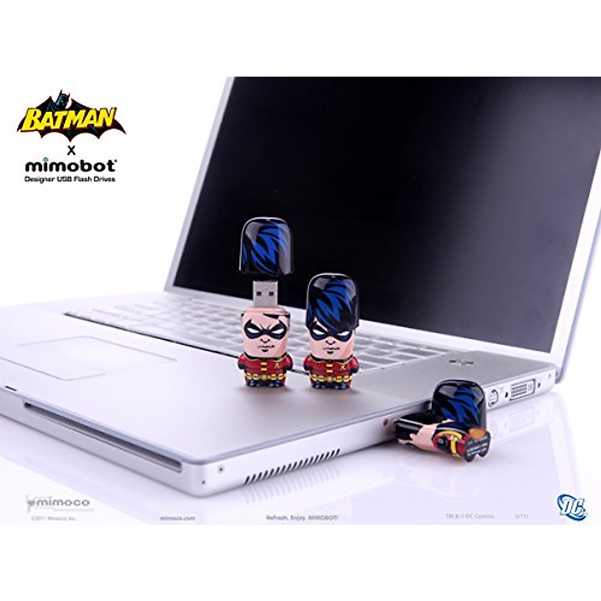 8GB Robin DC Comics MIMOBOT Character USB Flash Drive with Bonus preloaded Batman Themed Mimory Content, Limited Edition by Mimoco