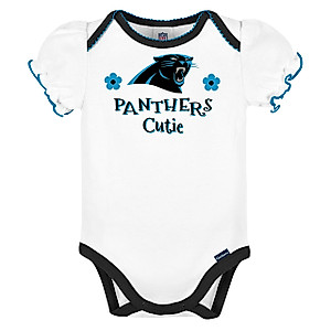 Gerber Baby Girl's NFL 3 Pack Short Sleeve Onesie Bodysuit, Team Color, 3-6 Months