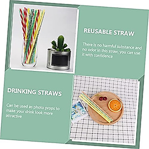 SOLUSTRE 20pcs Color Striped Straws Reusable Straws Wedding Straws Paper Cocktail Drinking Straws Party Paper Cocktail Straws Paper Straws Coffee Straw Disposable Set Pp Baby