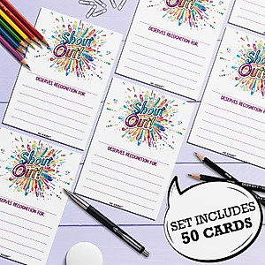 Hat Acrobat 50 Shout Out Cards - Recognition Cards for Employees - Encouragement Cards for Public Service Recognition Week, Employee Appreciation Day or Teacher Appreciation Postcards (Splash)